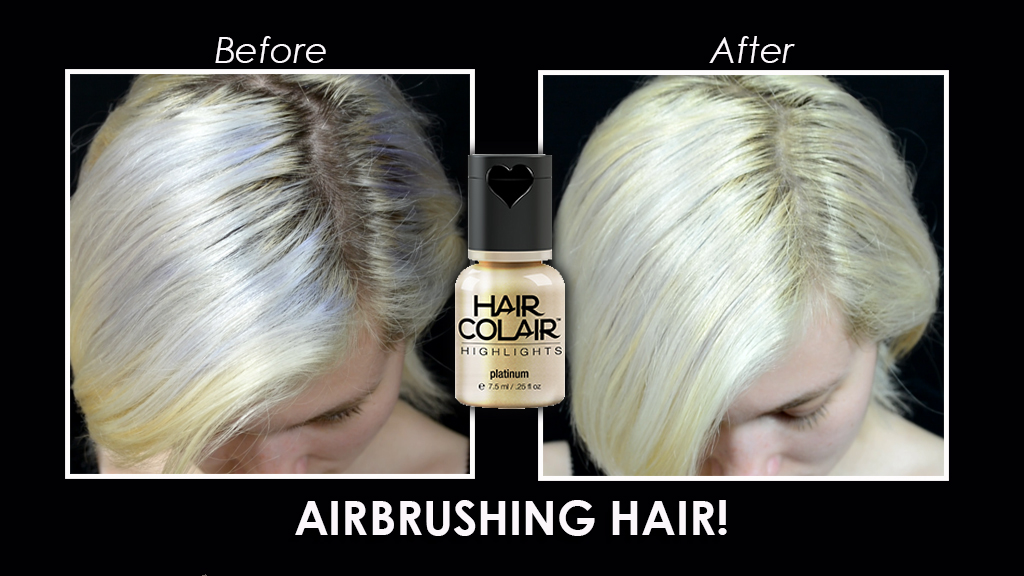 The Airbrush Makeup Guru: Airbrushing hair with Dinair Hair Colair ...