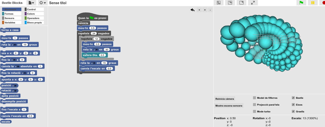 Beetle Block: Programa els teus dissenys en 3D ~ Competències digitals