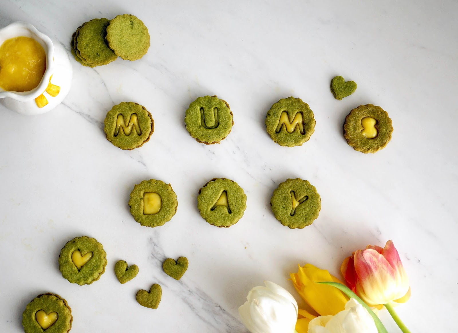 Miss Hangrypants: Matcha Linzer Cookies with Lemon Curd