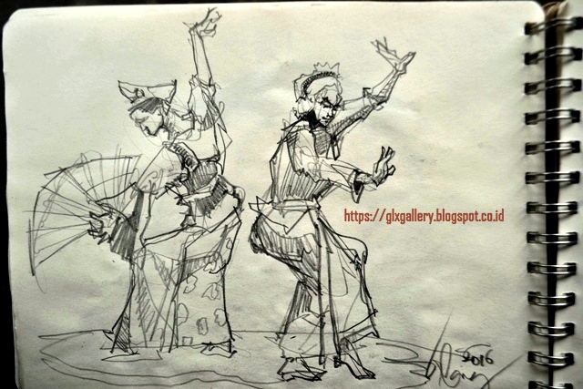 GALaxy virtual GALLery: sketsa penari