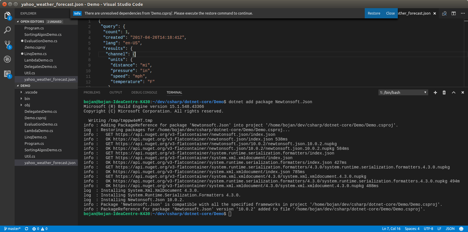 How To Add A Nuget Package To C Project In Vscode On Ubuntu My Public Notepad
