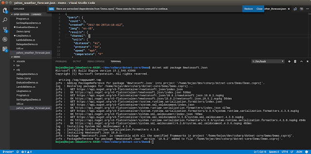 How to add a NuGet package to C# project in VSCode on Ubuntu | My Public Notepad