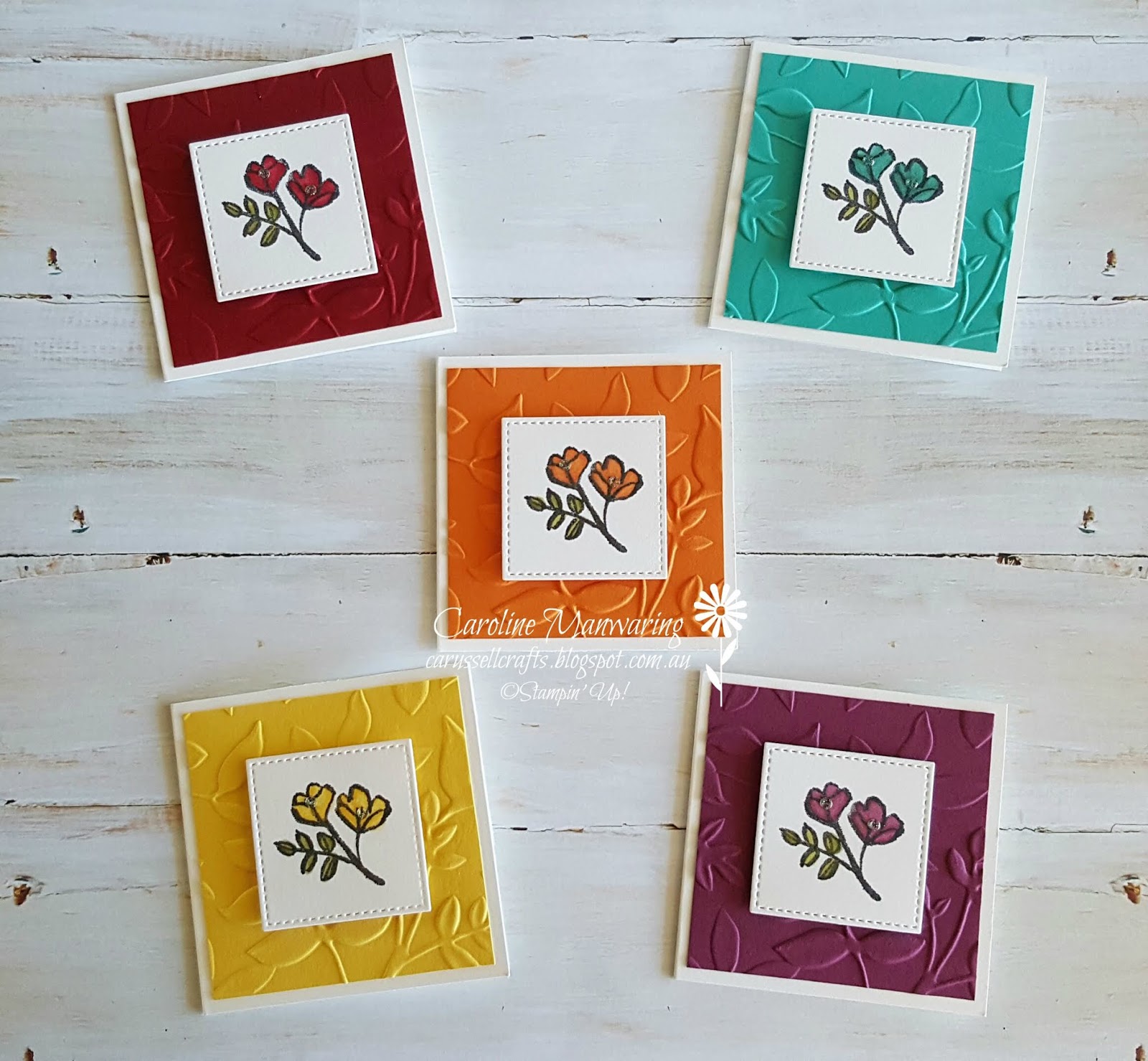 Carussell Crafts: Sue's 3" x 3" cards.