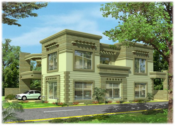 Wapda Town 10 Marla 3D front elevation of Modern House 2009, Pakistan ...