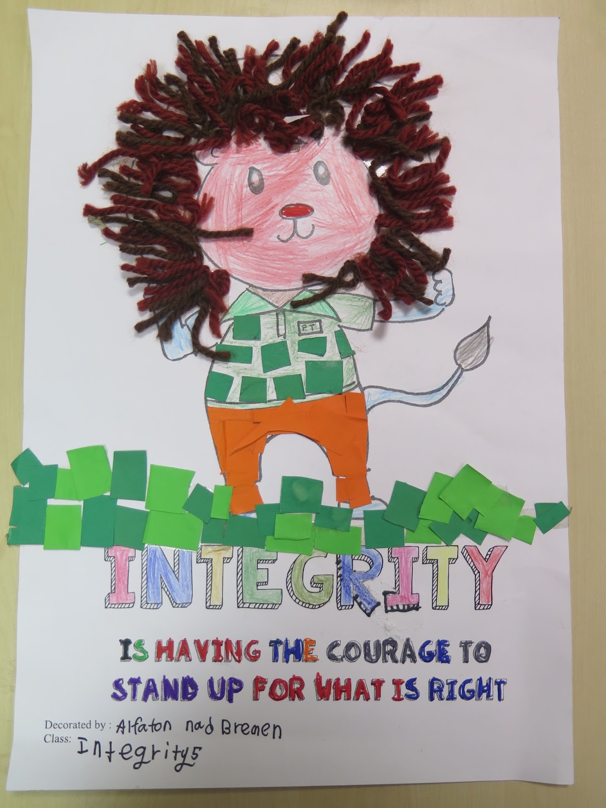 Pei Tong Primary School Art: P3 Camp Integrity