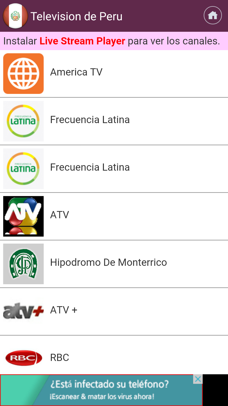 Ver canales de Peru desde tu android 2015