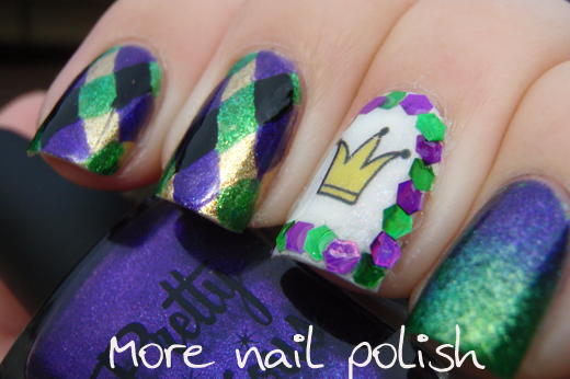 Fake Tattoos - Jester / Harlequin nail art ~ More Nail Polish