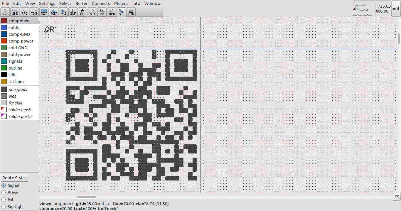 blog de VK5HSE: QR code and code128 barcode support for PCB layouts now ...