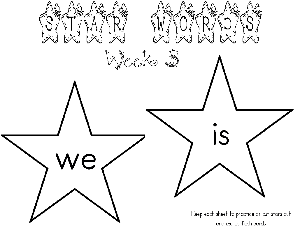 Mrs. Setterholm's Kinder Korner: Star Words