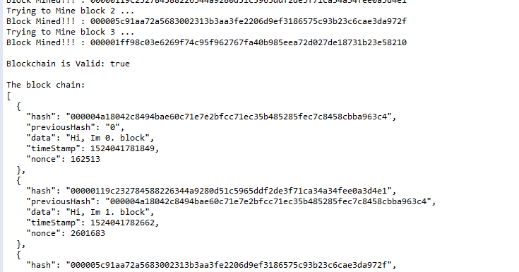 Simple Java BlockChain Example