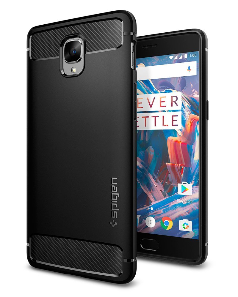 ₹899 - Spigen Rugged Armor Case for OnePlus 3 / One plus 3T , Black ...