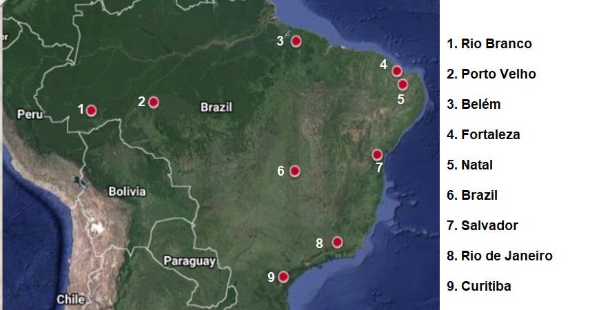 Backpacker Game Solutions: Map of Brazil