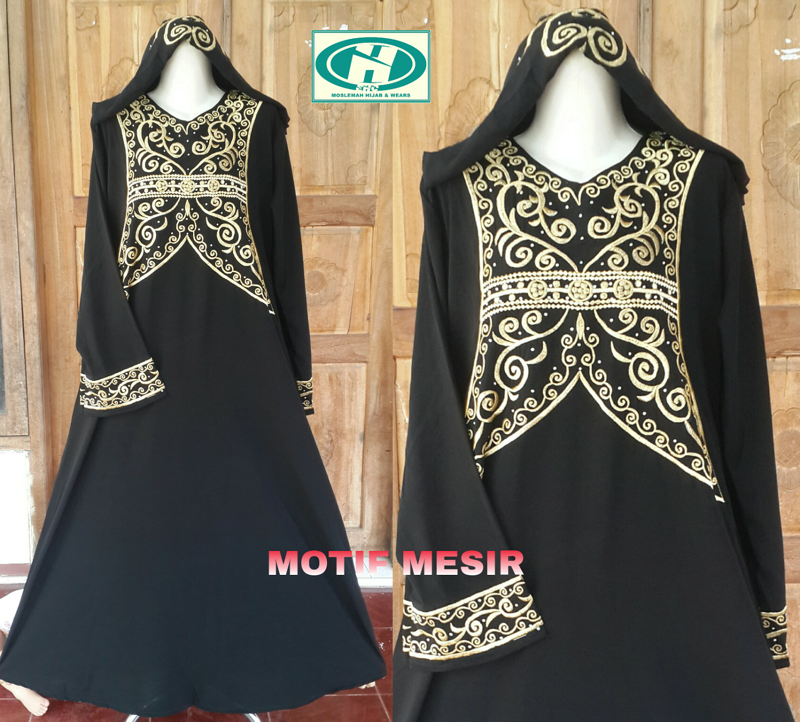 Gamis Abaya Bordir Mesir dan Pasmina