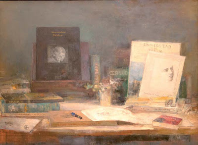 Frases, imágenes, curiosidades... (17): Bodegón con libros de Carmen Laffon