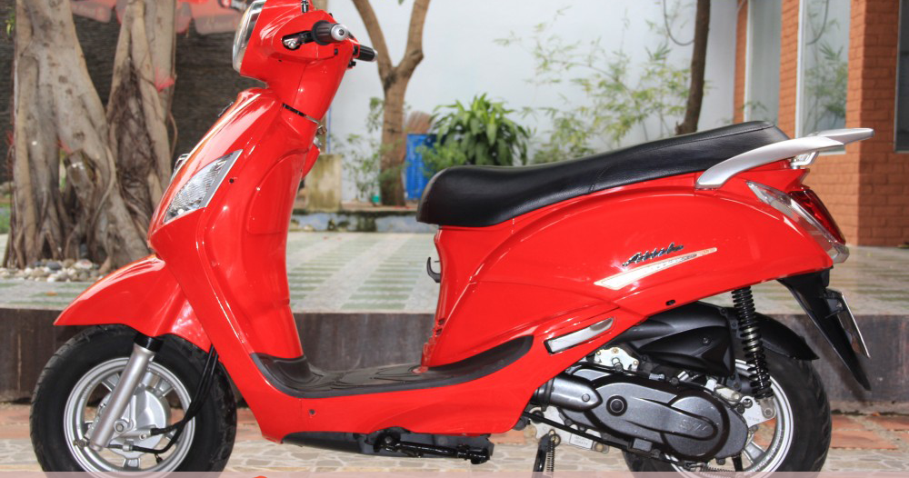 Sơn xe attila Elizabeth đỏ cá tính - SƠN XE SÀI GÒN