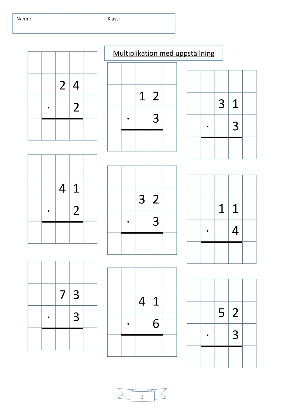 MATTEBLOGGEN: Multiplikation med uppställning