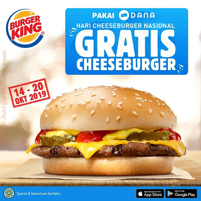 Promo Burger King Terbaru GRATIS Cheeseburger