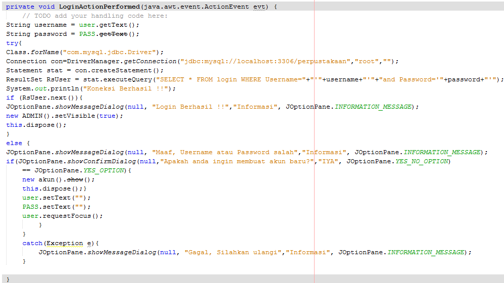 PROGRAM APLIKASI PERPUSTAKAAN MENGGUNAKAN JAVA NETBEANS TERHUBUNG DATABASE MySql