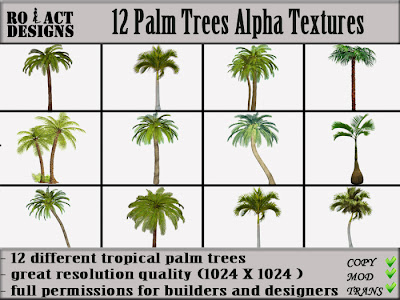 Ro!Act Designs: Ro!Act Designs 12 Palm Trees Alpha Textures