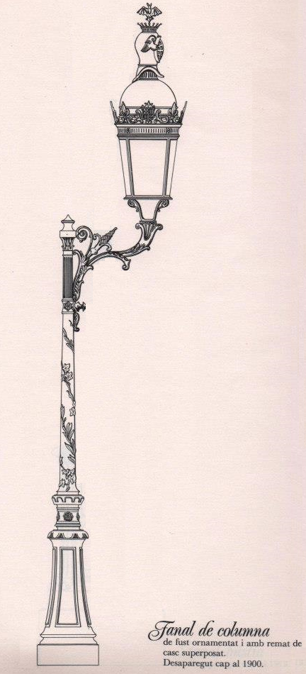 BARCELOFÍLIA : FANAL A GAS CORONAT AMB ELM. Plaça Catalunya / Saló de ...