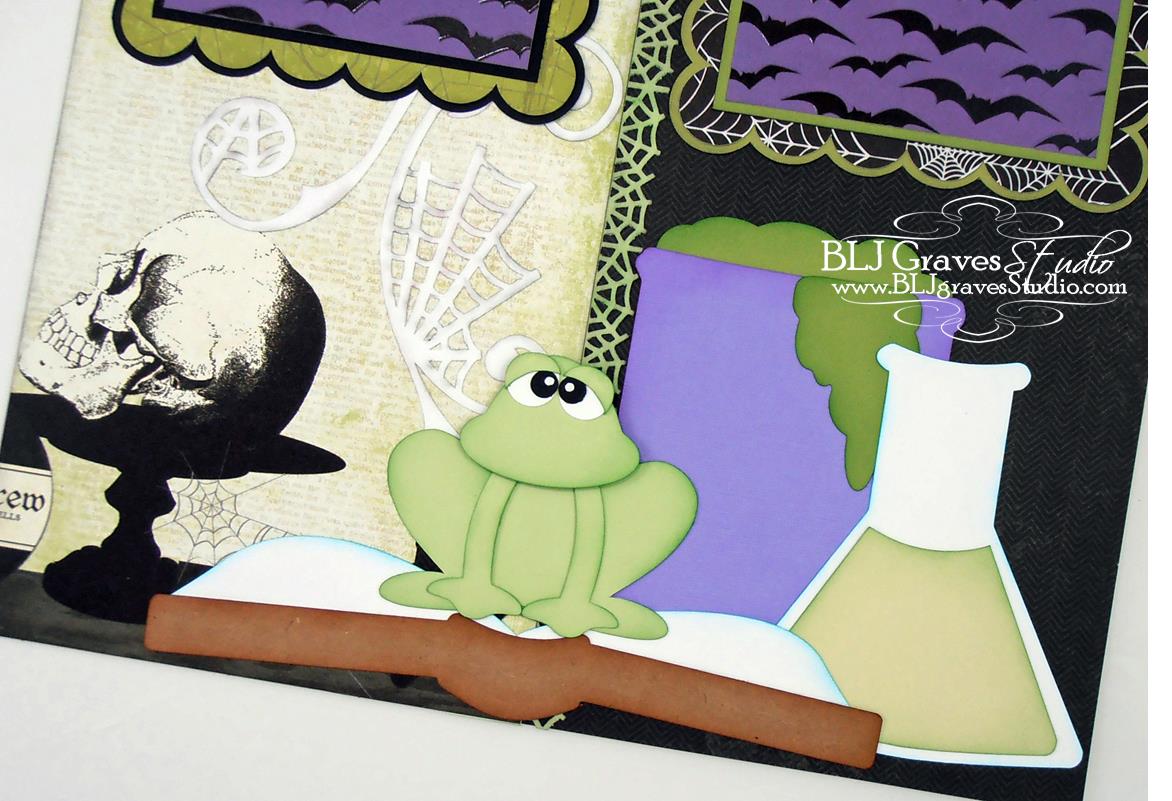 BLJ Graves Studio: Halloween Witch Spells Scrapbook Pages