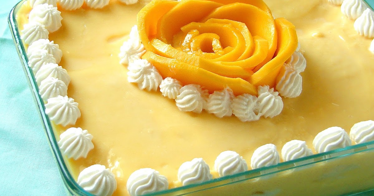 Bread Mango Layer Pudding- Creamy Mango Custard Pudding