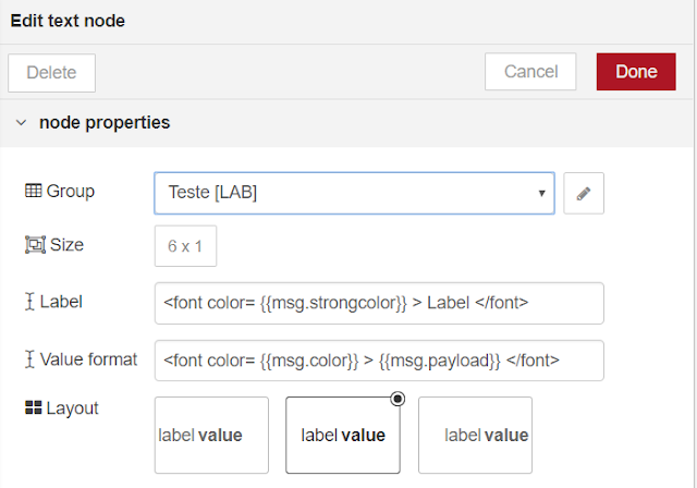 Learning Node-RED: Node-RED dashboard - UI text node