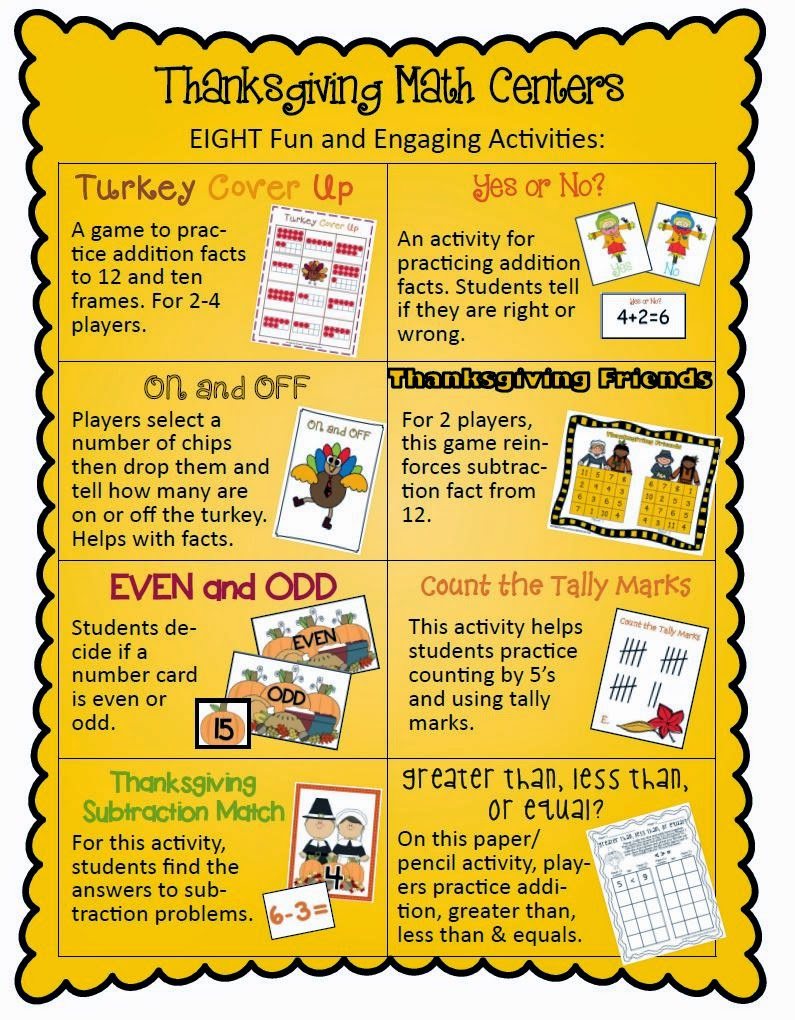 Peterson's Pad: Thanksgiving Math Centers