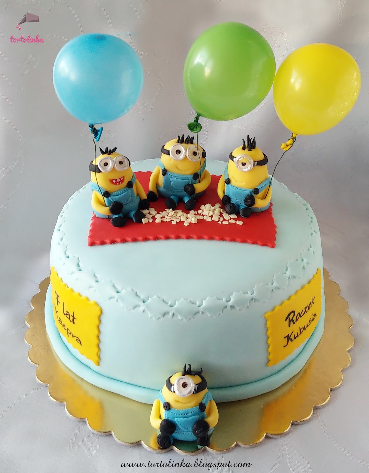Tortolinka - torty artystyczne :): Tort 4 minionki i balony