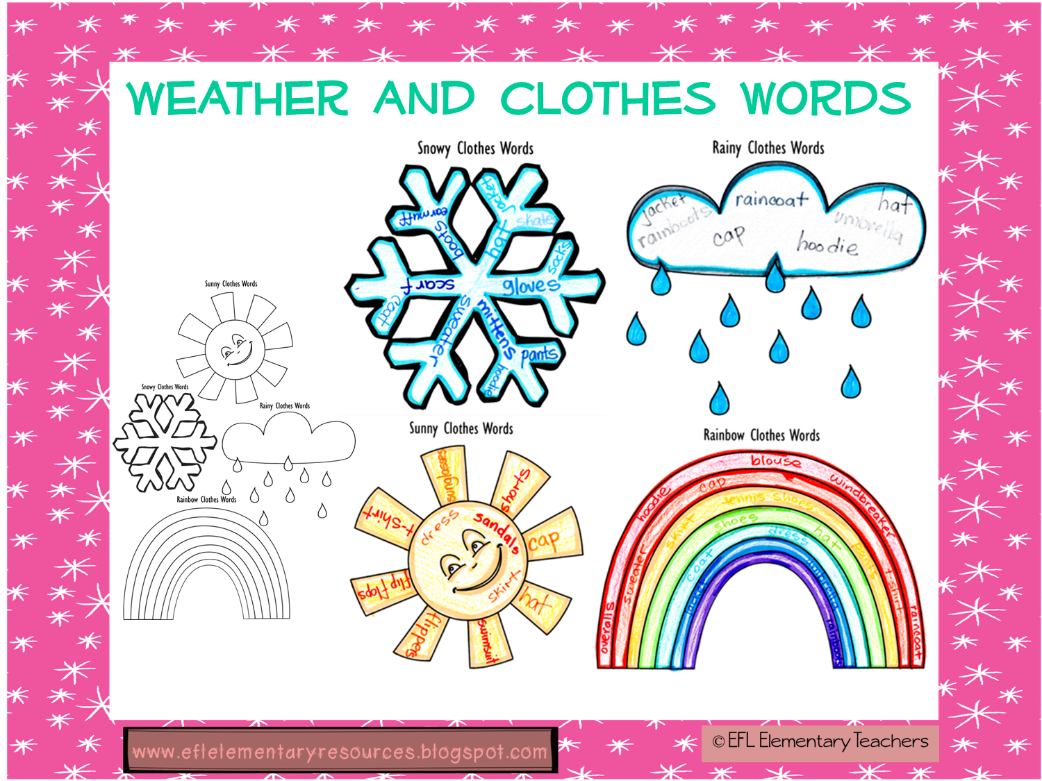 EFL Elementary Teachers: Weather and Clothes Themes for the ESL Learner