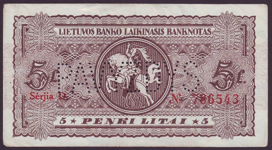 Lithuania Litas 5 Litai banknote 1922|World Banknotes & Coins Pictures ...