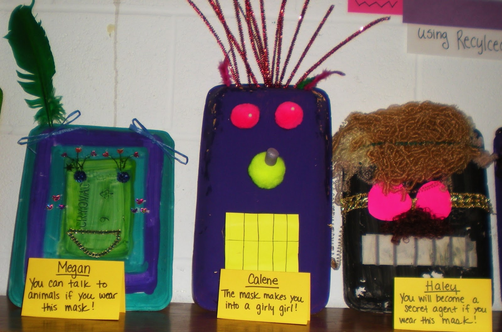 Miss M's Art Room: 6th Grade Recycled Folktale Masks!