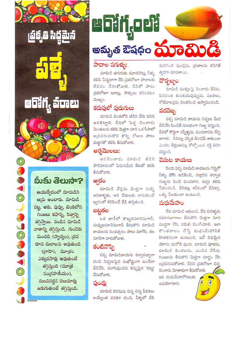 AYURVEDAM - ఆయుర్వేదం: MAMIDI ( MANGO ) - AYURVEDAM