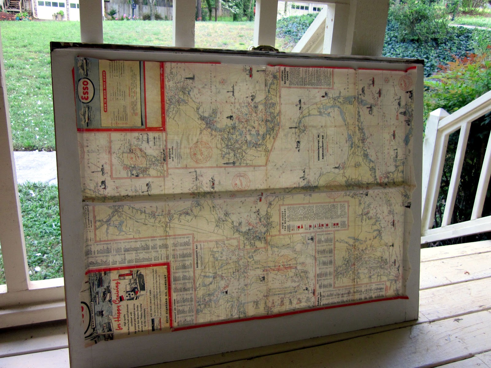 The Murphy's: Old Map + Old Window = Free Art!