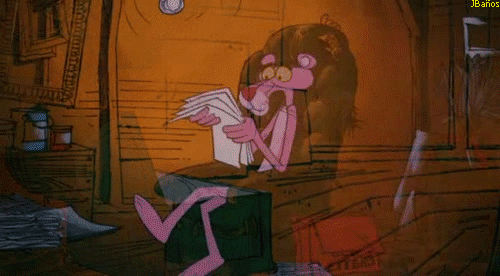 La Pantera Rosa GIF: La Pantera Rosa leyendo una carta