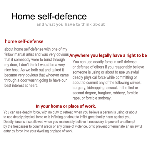 Self defence: Home self defence