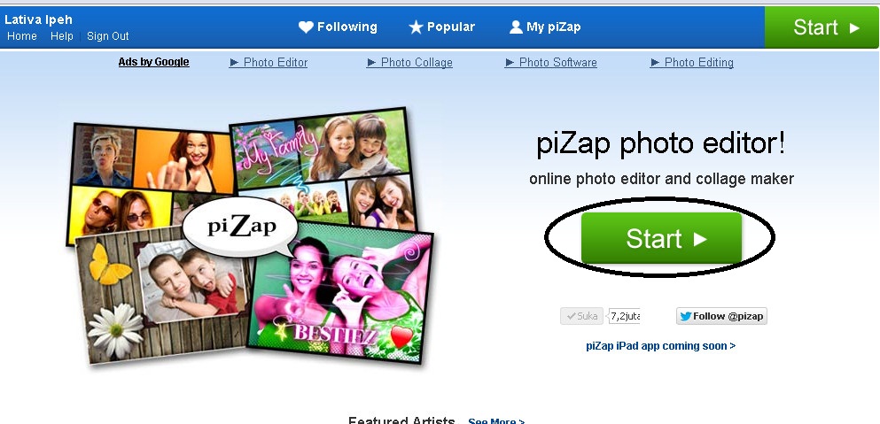 Lativa Ipeh: Pizap Photo Editor Online