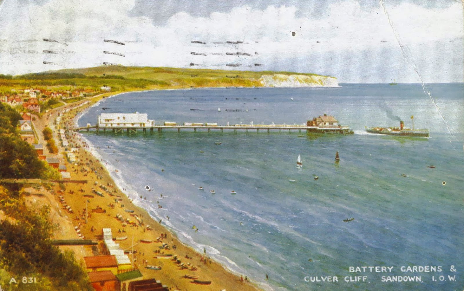 Postcards and Viewcards: 1953 Postcard Of Culver Cliff, Isle Of Wight