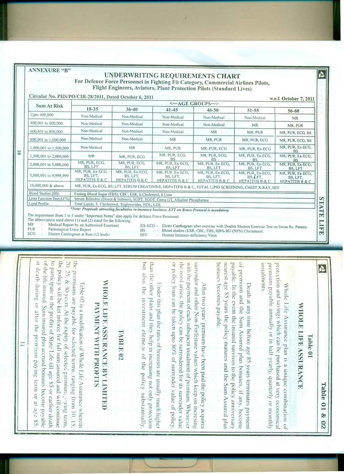 State Life Insurance Policies Consultancy Services : forms state life