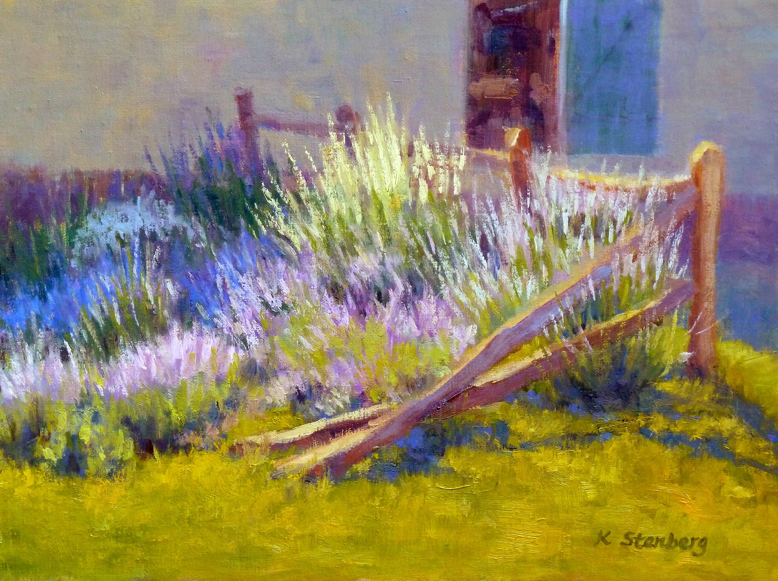 Kim Stenberg's Painting Journal: "Lavender Patch by the Barn" (oil on ...