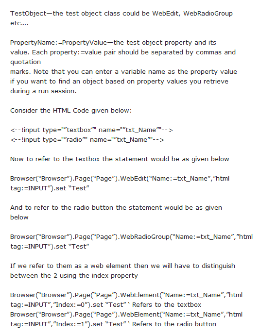 What Is Descriptive Programming In Automation Testing Qtp With Example Education And