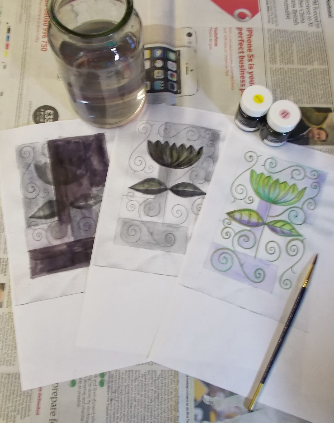 Aileen Clarke Crafts: Transfer Paints and Needle Felting