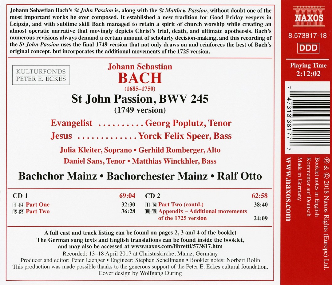 makdelart - classique: Bach - St John Passion (Johannes-Passion) (1749 ...