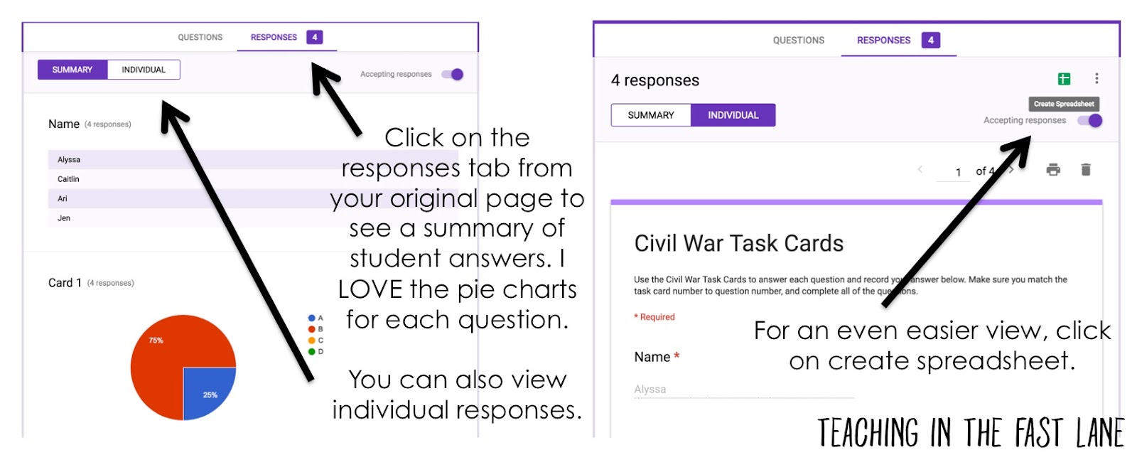 Using Google Forms with Task Cards - Teaching in the Fast Lane