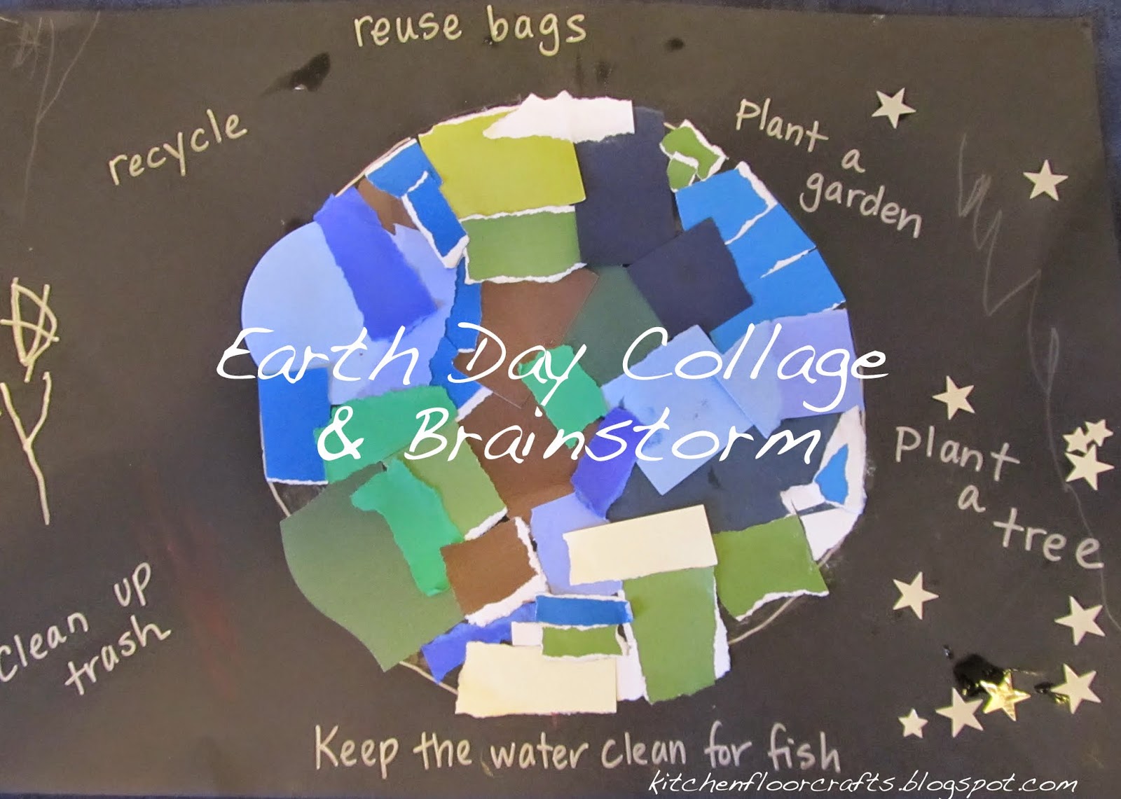 Kitchen Floor Crafts: Earth Day Collage and Brainstorm
