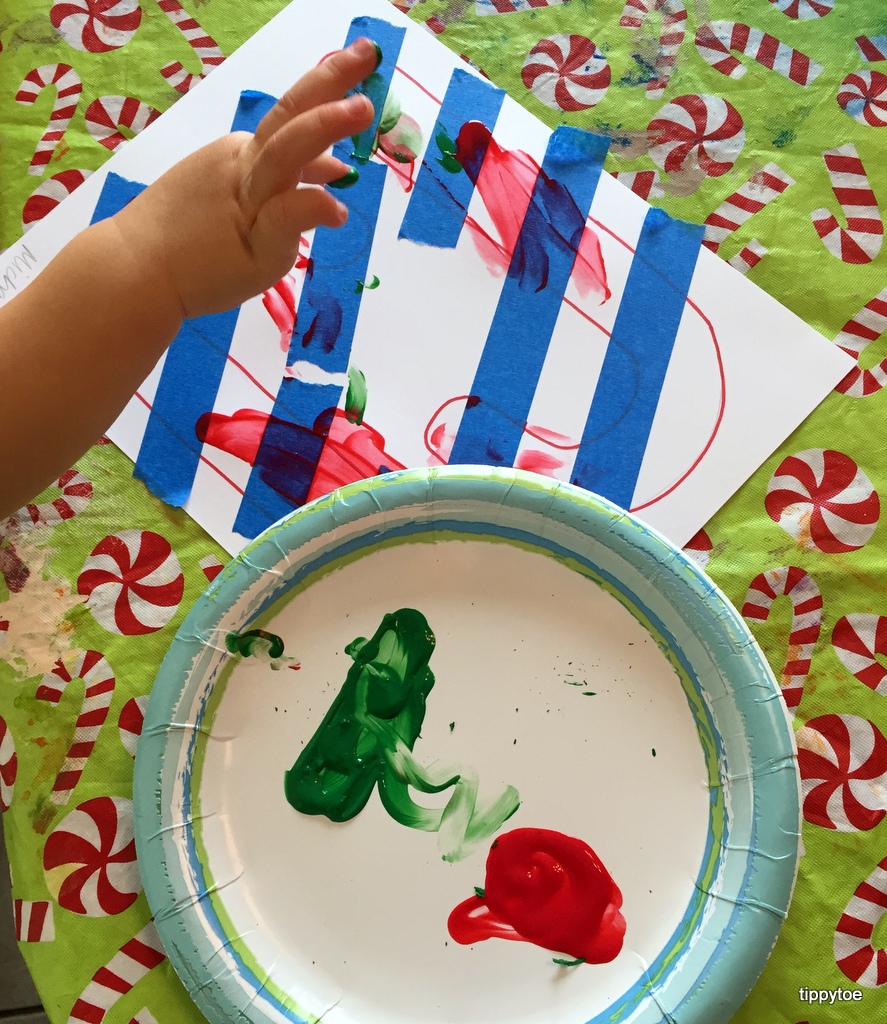 Tippytoe Crafts: Finger-Painted Candy Canes