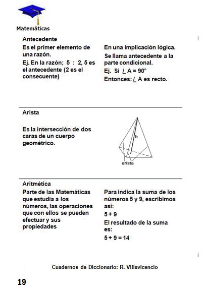 DICCIONARIO DE MATEMÁTICAS