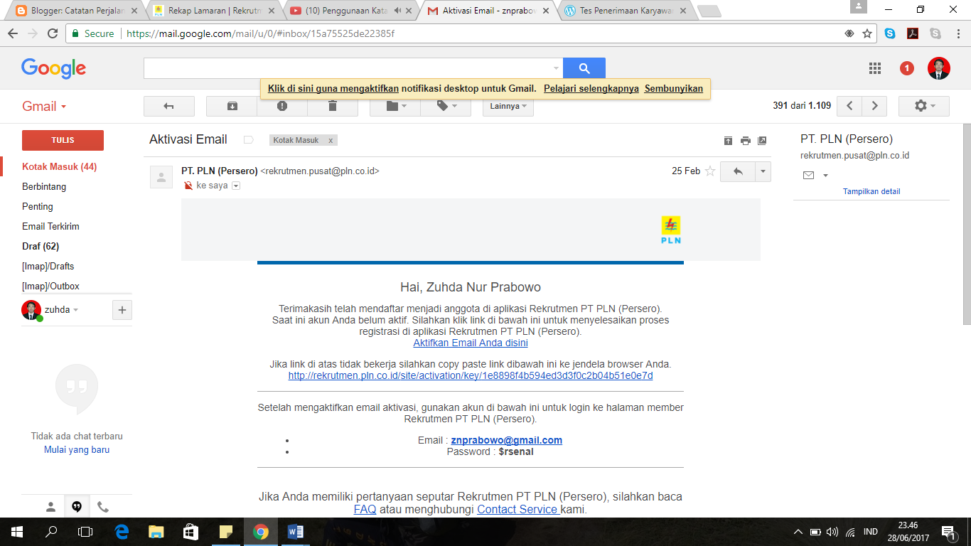 Rekrutmen PLN – 1/8 Seleksi Online