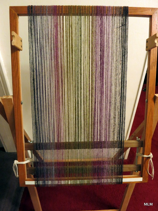 Sweet Leaf Notebook: Warping the Picture Frame Loom and Weaving