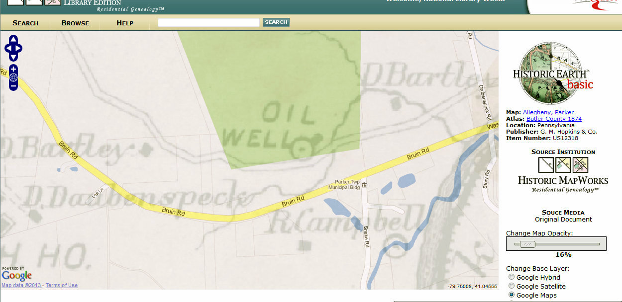 My Ancestors and Me: Old Map, Current Map, Homestead